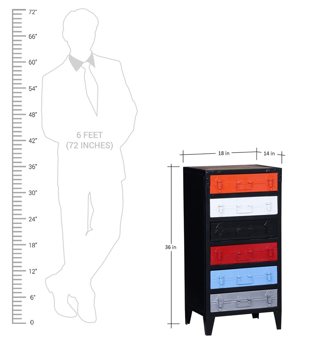 Buy Chancey Metal Compact Chest Of Drawers In Multicolour Online ...