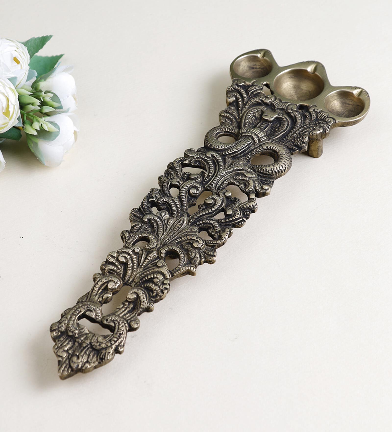 Buy Big Snake Golden Brass Aarti Spoon by Imli Street at 46% OFF by ...