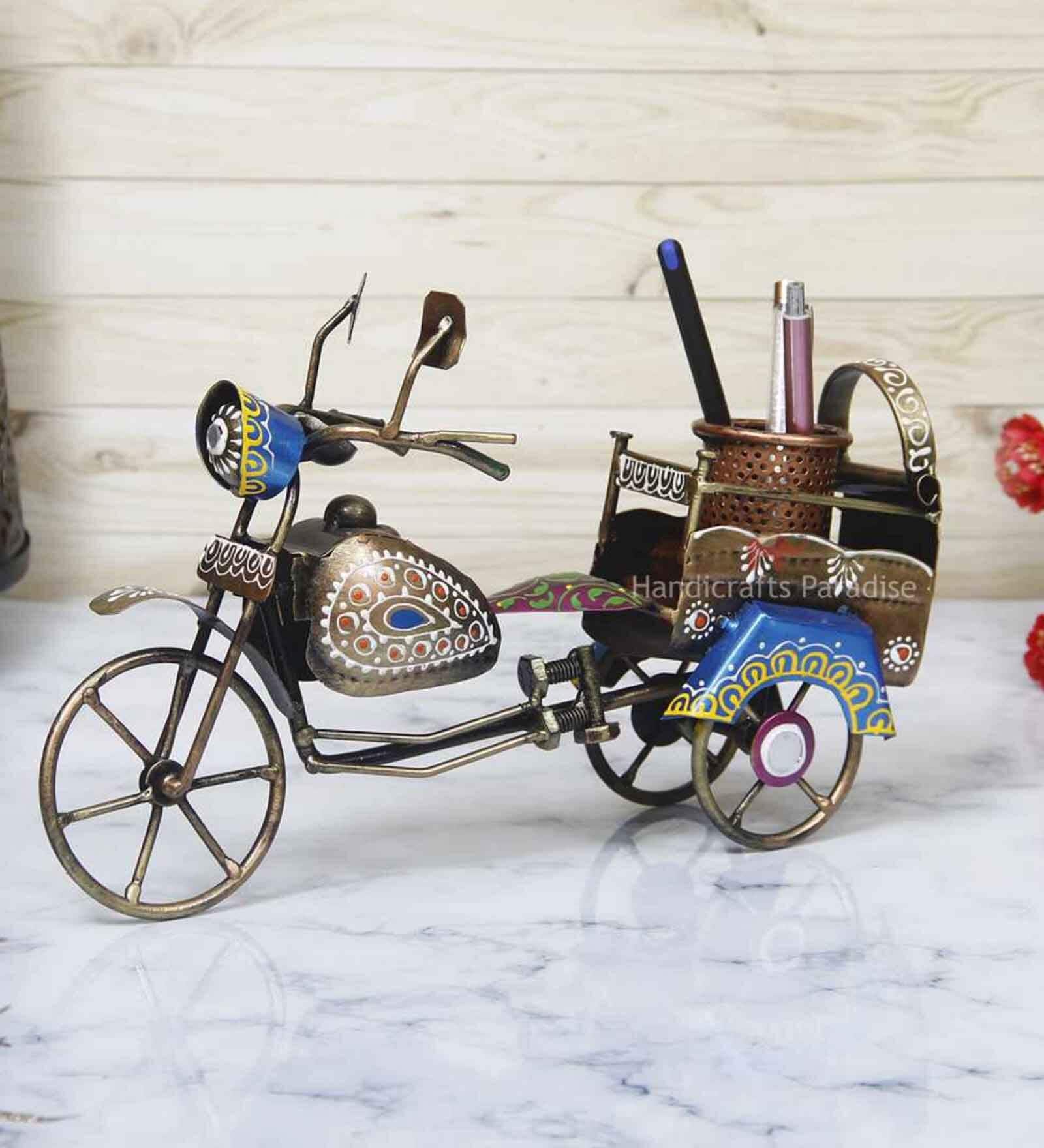 Buy Bike Multicolour Iron Pen Stand at 17% OFF by Handicrafts Paradise ...