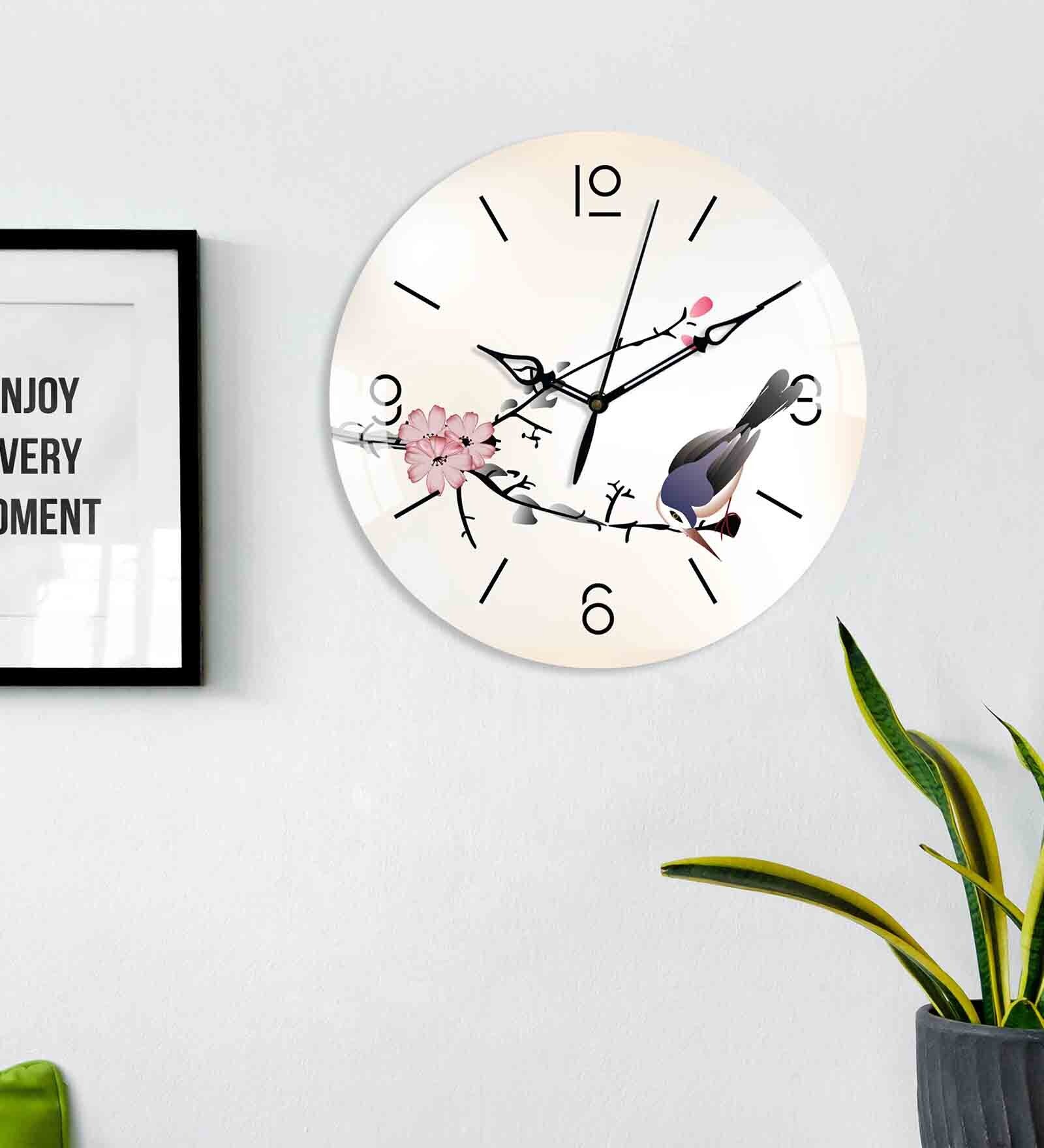 Buy Bird with Flower Acrylic Wall Clock at 17% OFF by The Next Decor ...