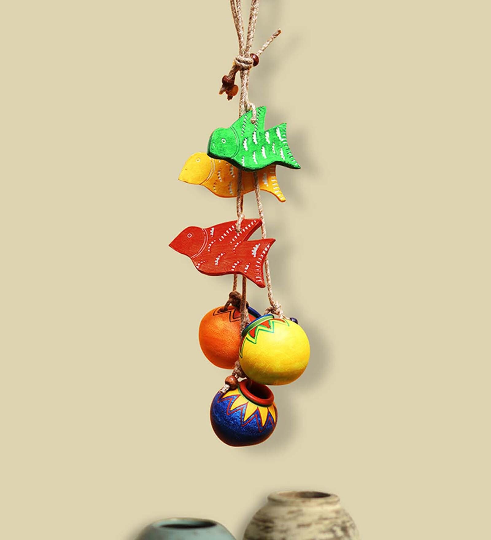 Buy Birds & Matkis Hand-Painted Multicolour Terracotta Decorative ...