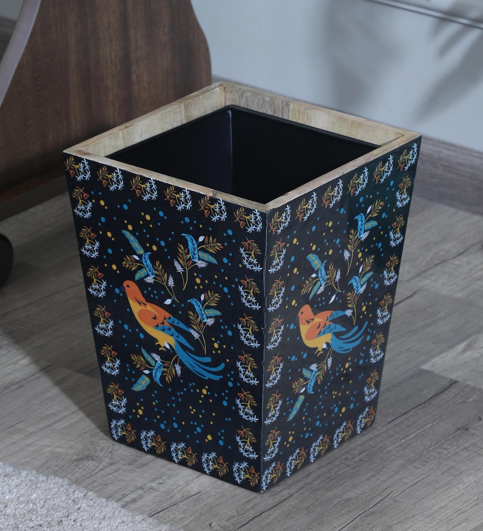 Buy 9 Ltr Open Wooden Dustbins In Black By Crayton at 22% OFF by ...