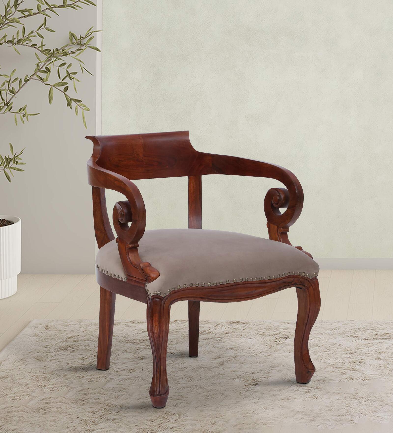 Buy Birtley Solid Wood Arm Chair in Scratch Resistant Honey Oak Finish ...