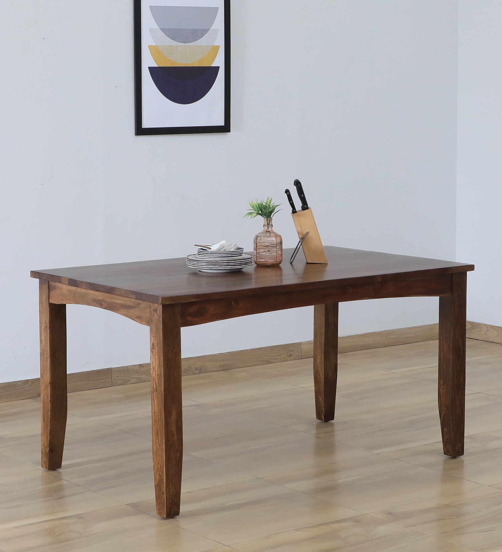 Buy Biscay Sheesham Wood 6 Seater Dining Table In Provincial Teak ...