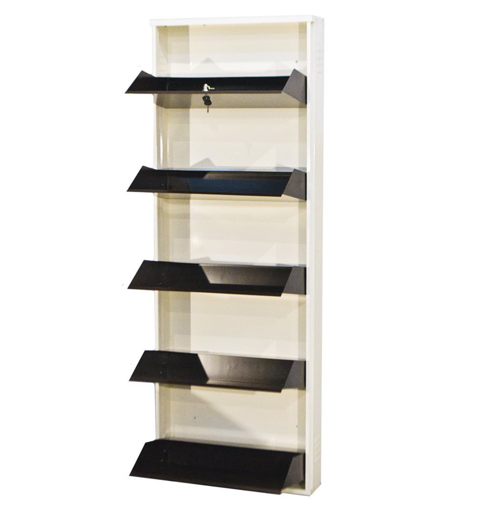 Buy Biyani Metal Ivory & Brown 5 Shelves Shoe Rack Online - Modern ...