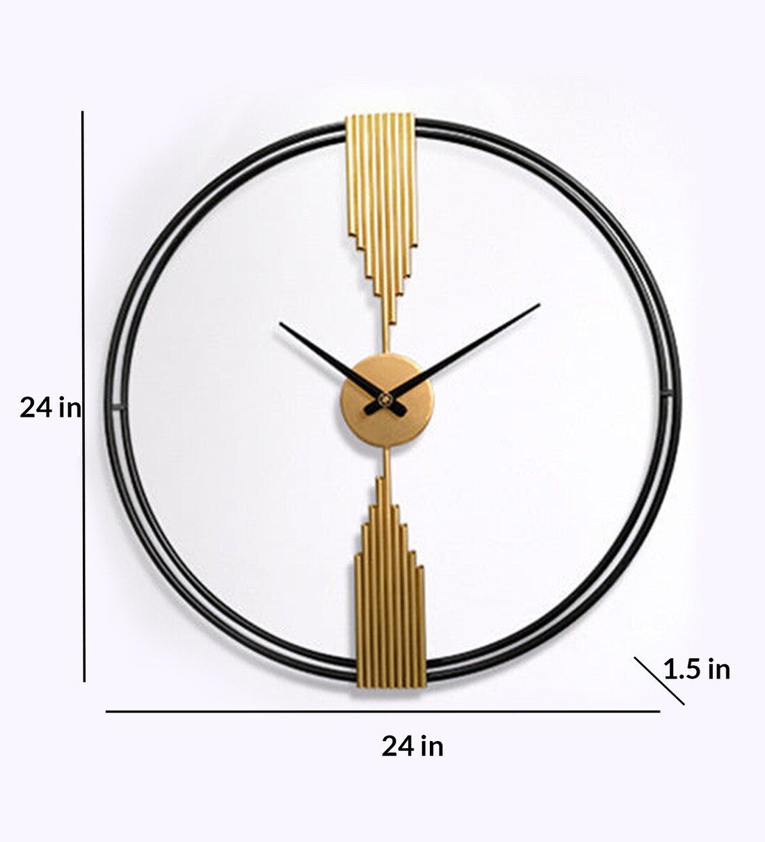 Buy Black & Gold Double Ring Iron Wall Clock By Writings On The Wall ...