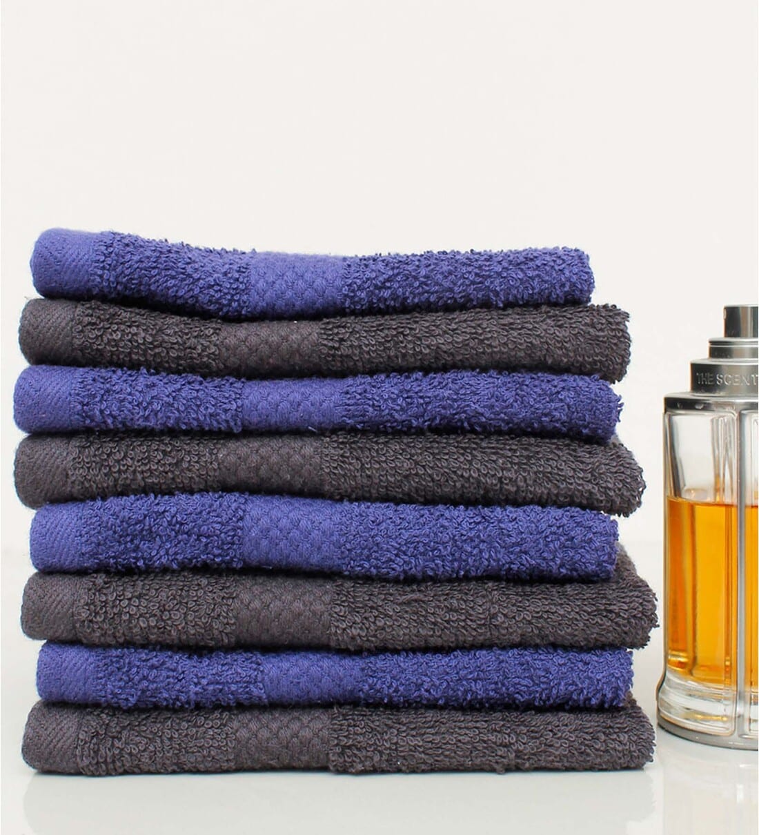 Buy Multicolor Solid 500 GSM 100% Cotton Face Towels (Set of 8) by AVI ...