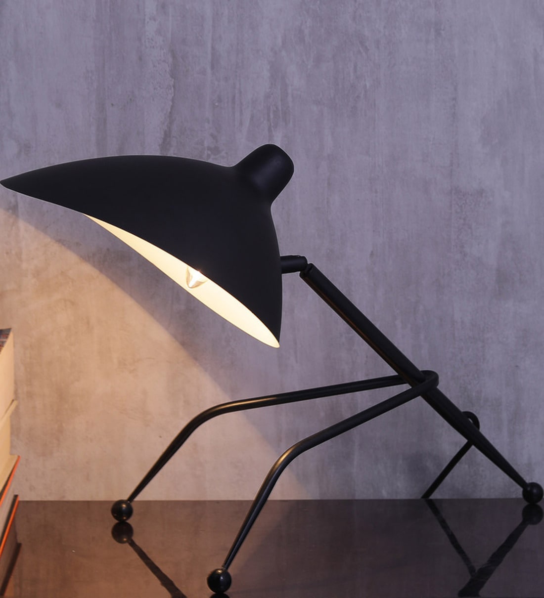 Buy Black Aluminium Shade Study Lamp with Black Base by Jainsons ...