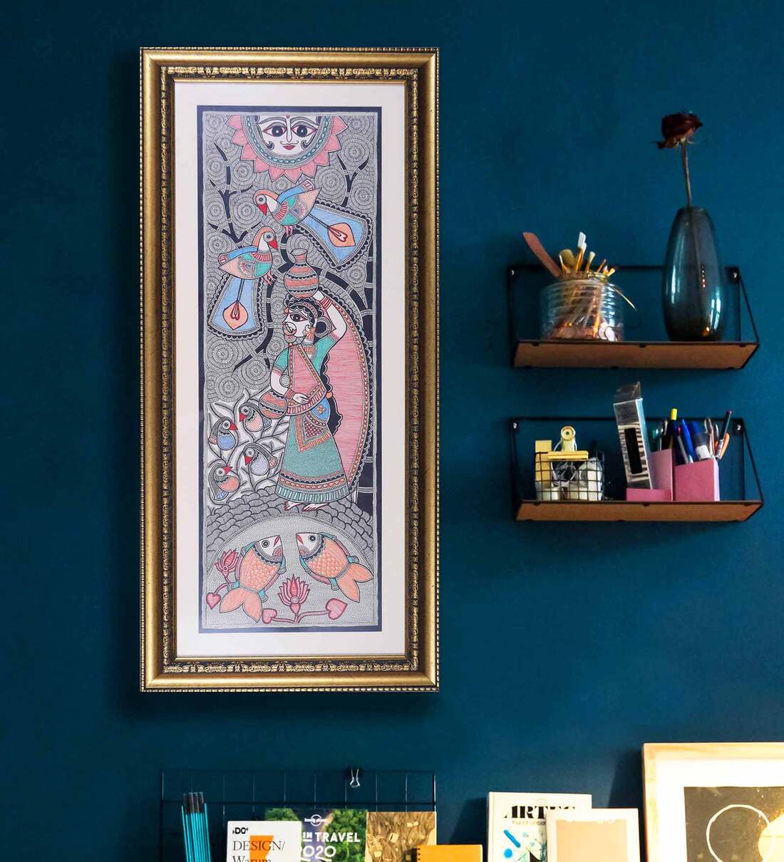 Buy Amalgamation of Nature Original Handmade Madhubani Painting By ...