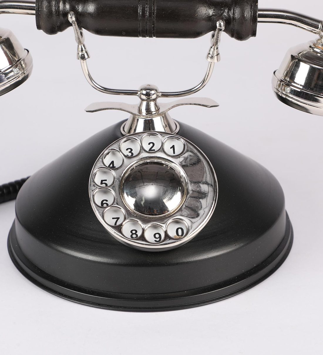 Buy Black & Silver Metal Round Antique Telephone Showpiece by Akeeratly ...