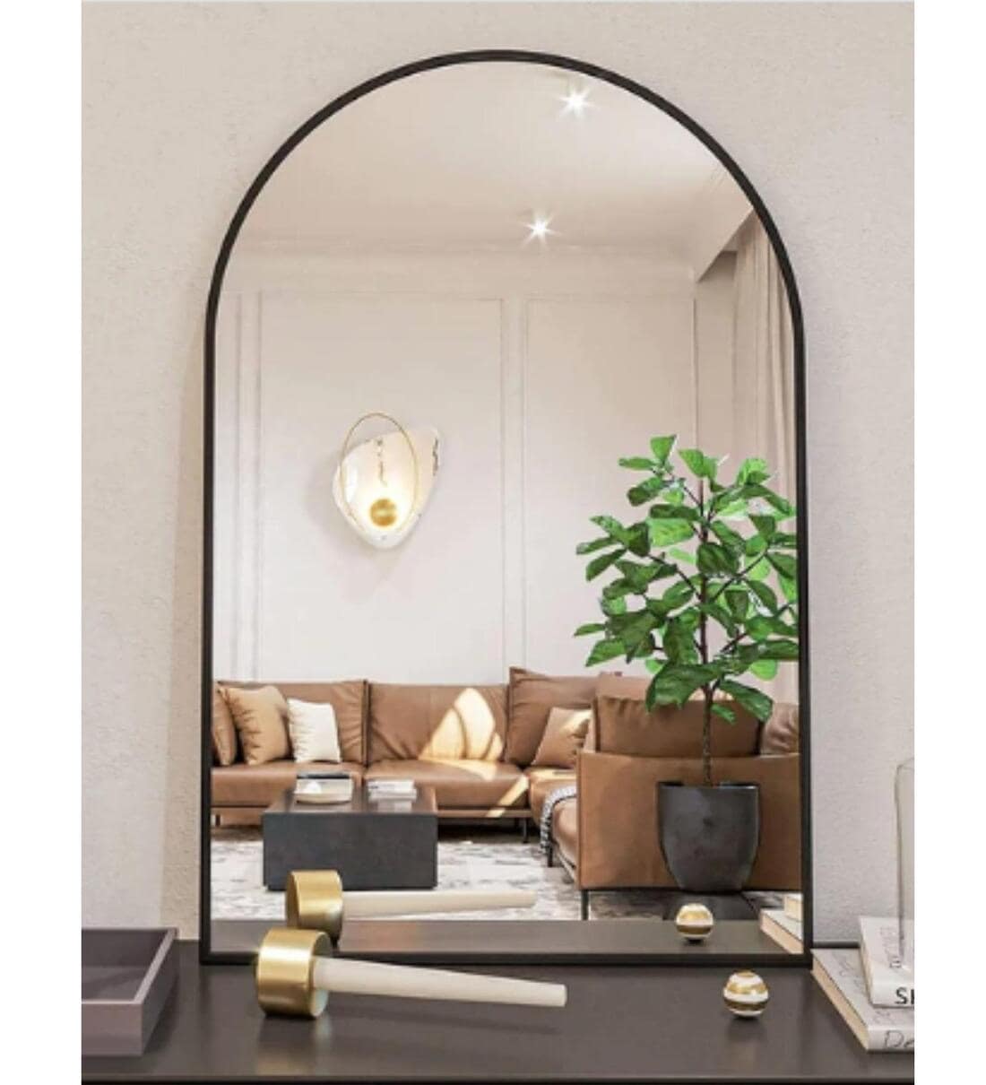 Buy Black Arch D shape Wall Mirror by Casagold Online - Wall Mirrors ...