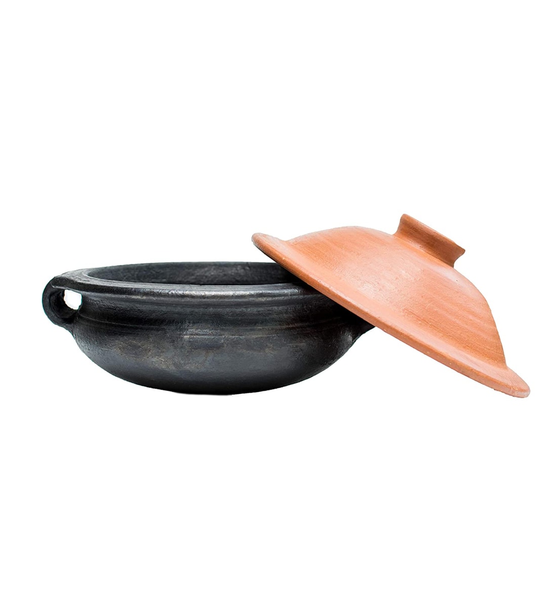 Buy Black Clay Kadai with Lid 1 Litre By Ecocraft India Online - Kadhai ...