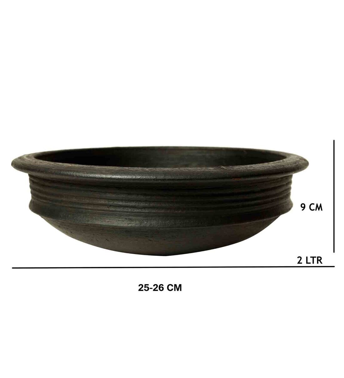 Buy Black Clay Pot 2 Litre By Ecocraft India Online - Pots and Handis ...