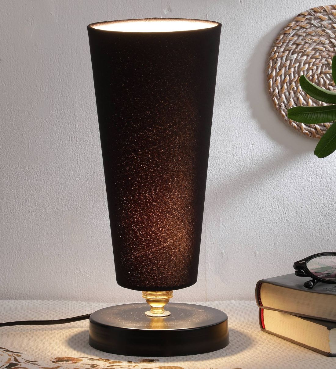 Buy Black Cotton Shade Table Lamp With Metal Base By Tu Casa at 29% OFF ...