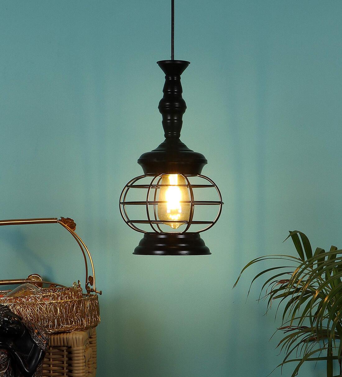 Buy Lehr Black Iron Hanging Light at 51% OFF by DecorativeRay | Pepperfry