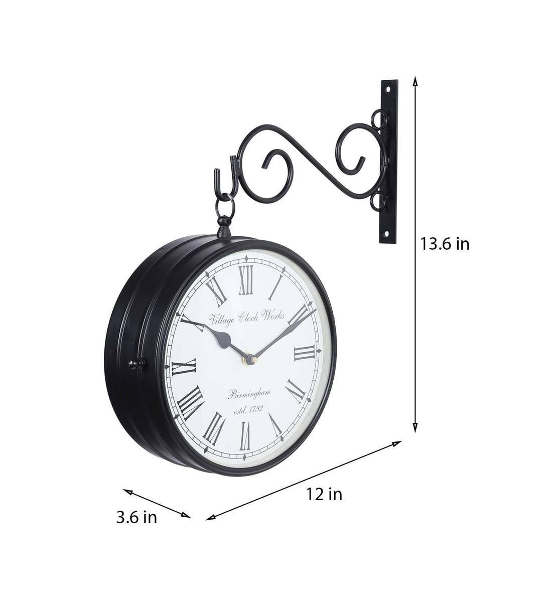 Buy Black Iron Wall Clocks by Aapno Rajasthan Online - Platform Clocks ...