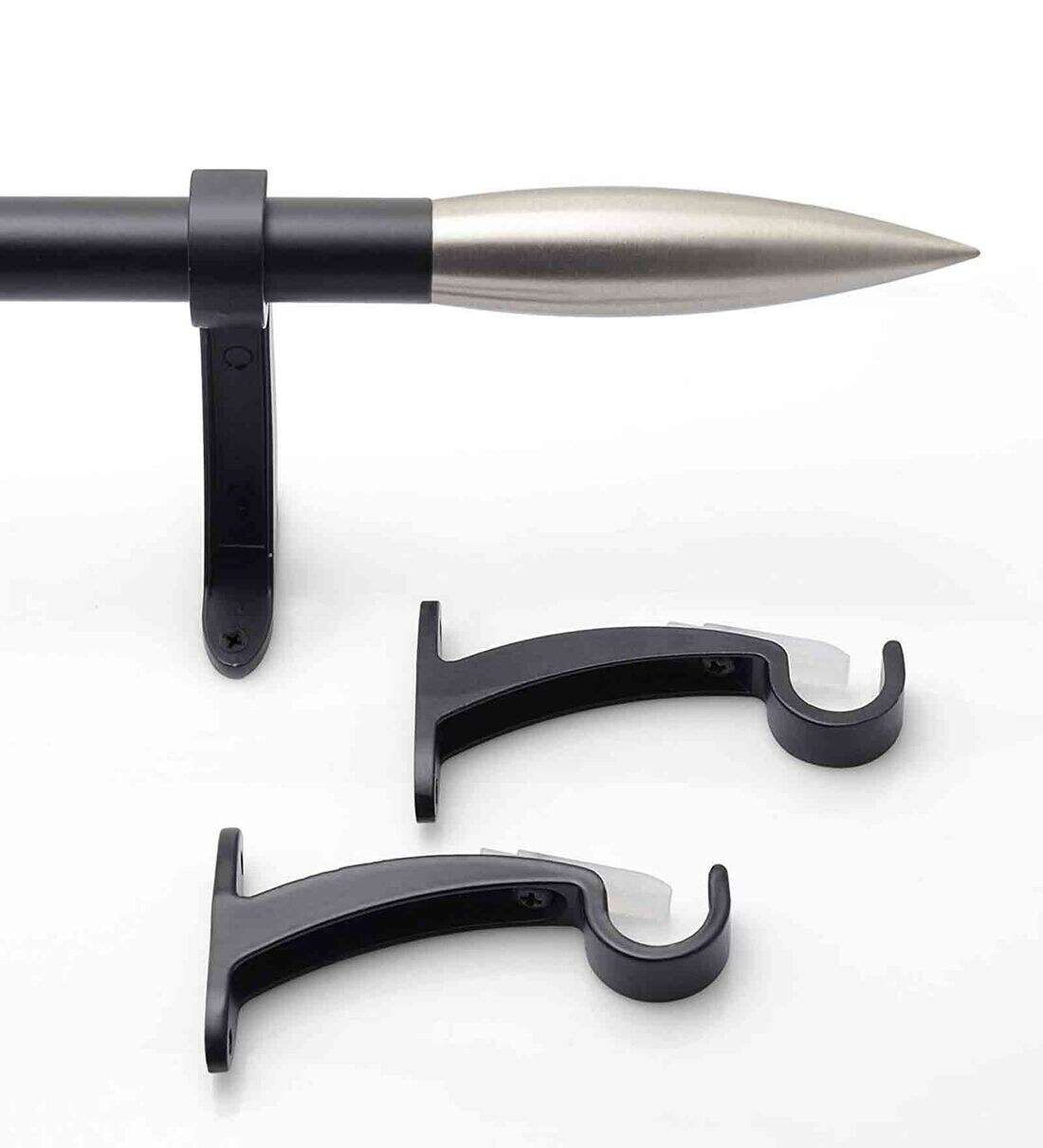 Buy Black Matte 36 Inch expandable to 66 Inch Iron Curtain Rod with ...