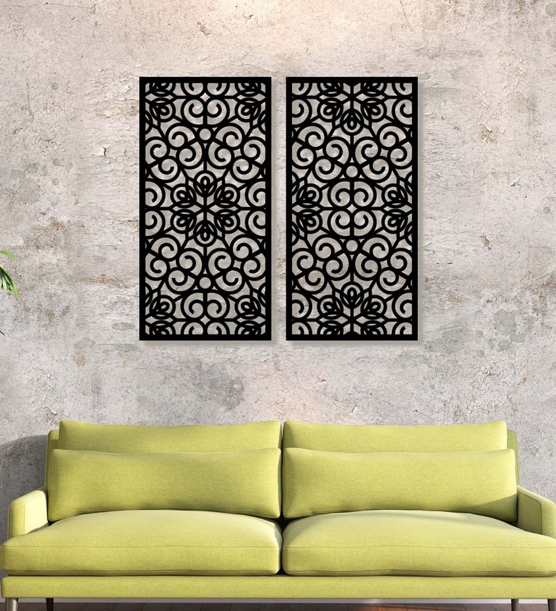 Buy Black MDF Laser Cut Ornamental Panel with Pattern Art Pane by ...
