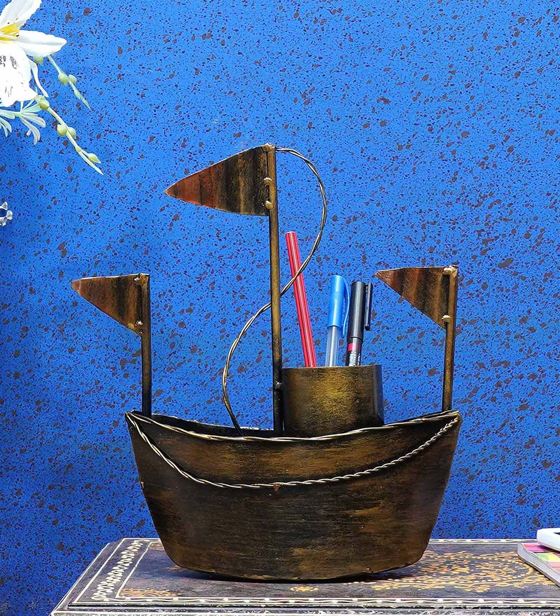 Buy Black Metal Decorative Pen Stand by Craft Tree Online - Pen Stands ...