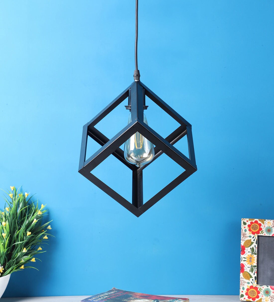 Buy Black Metal Single Hanging Light at 20% OFF by Exim Decor | Pepperfry
