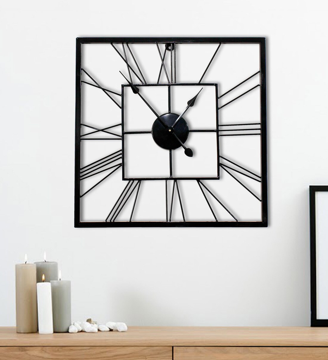 Buy Black Metal Analog Square Wall Clock by Craftter at 47% OFF by ...