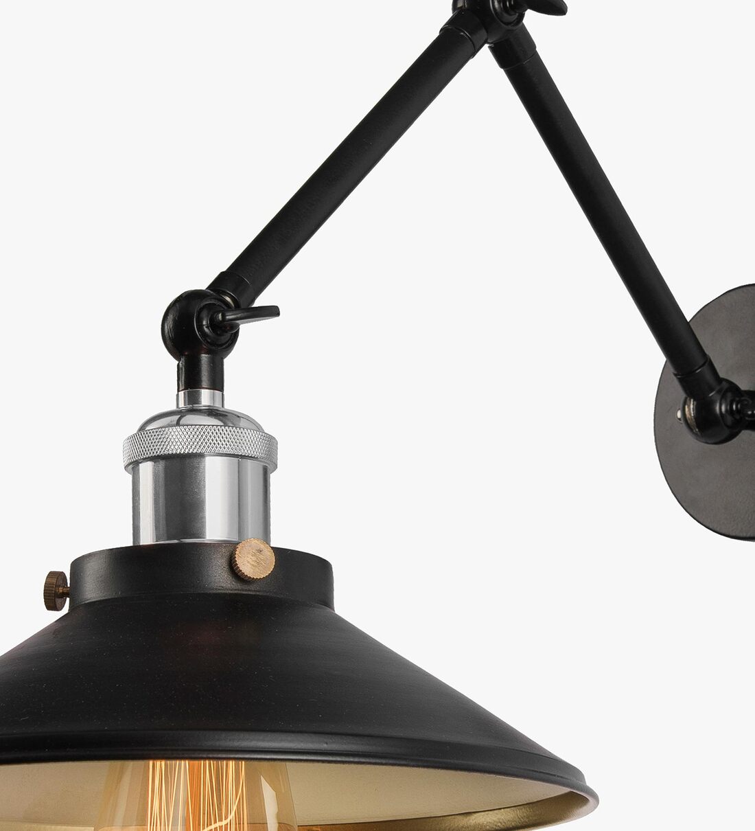 Buy Black Metal Wall Light Cone Shade Nickel By Homesake Online ...