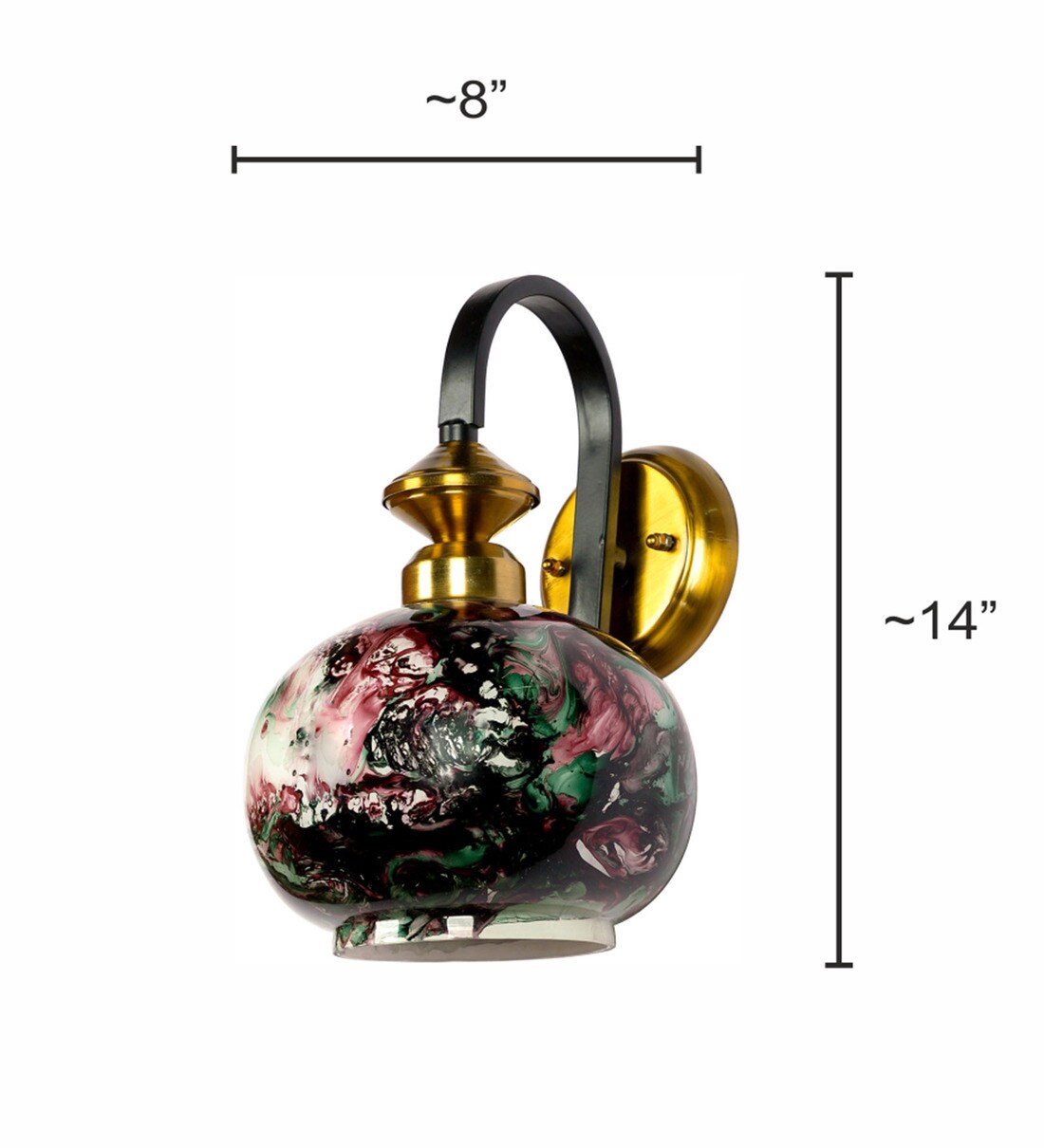 Buy Black Mild Steel and Glass Wall Light By Fos Lighting Online ...