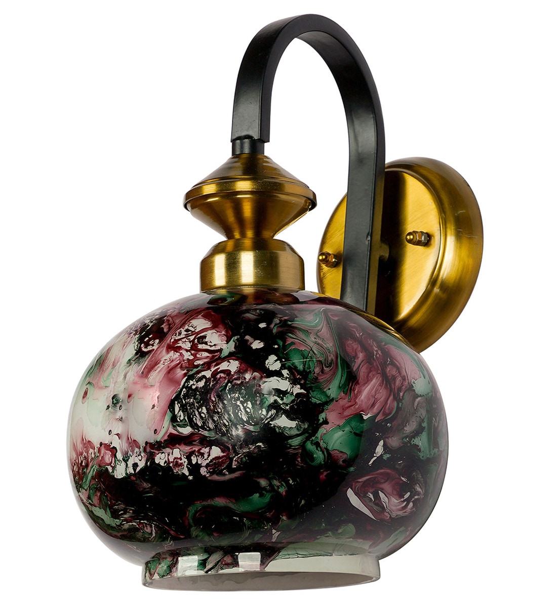 Buy Black Mild Steel and Glass Wall Light By Fos Lighting Online ...