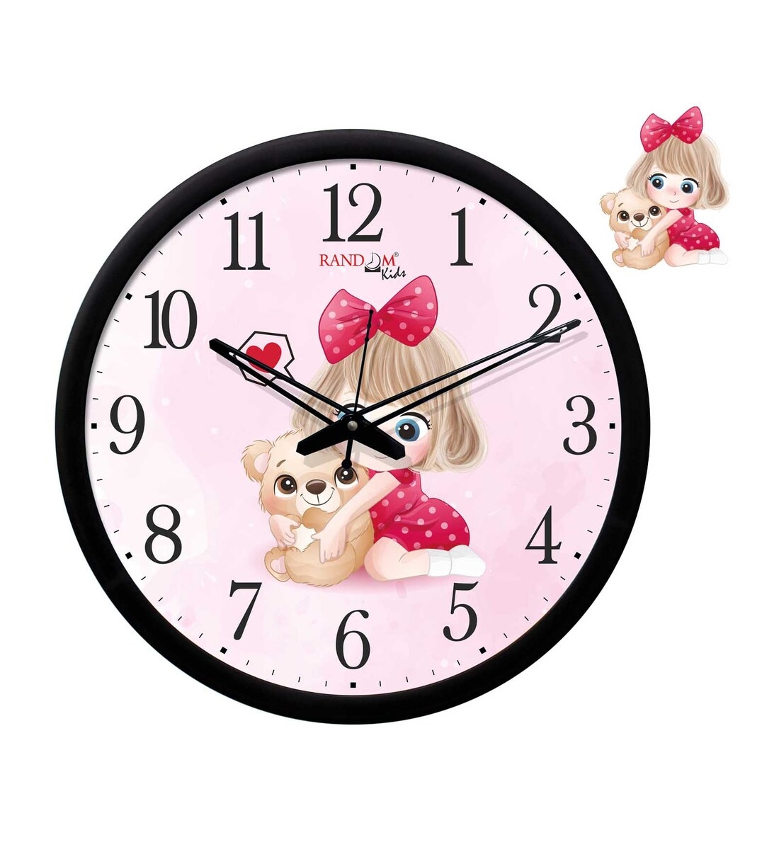 Buy Black Plastic Analog Wall Clock by Random Online - Kids Wall Clocks ...