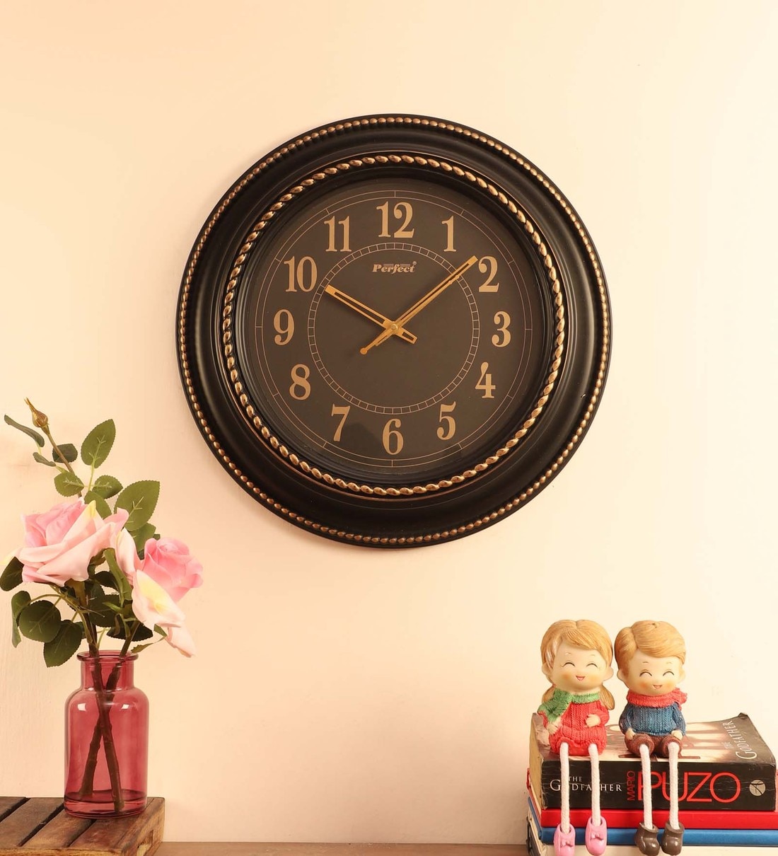 Buy Black Plastic Wall Clock at 6% OFF by Exim Decor | Pepperfry