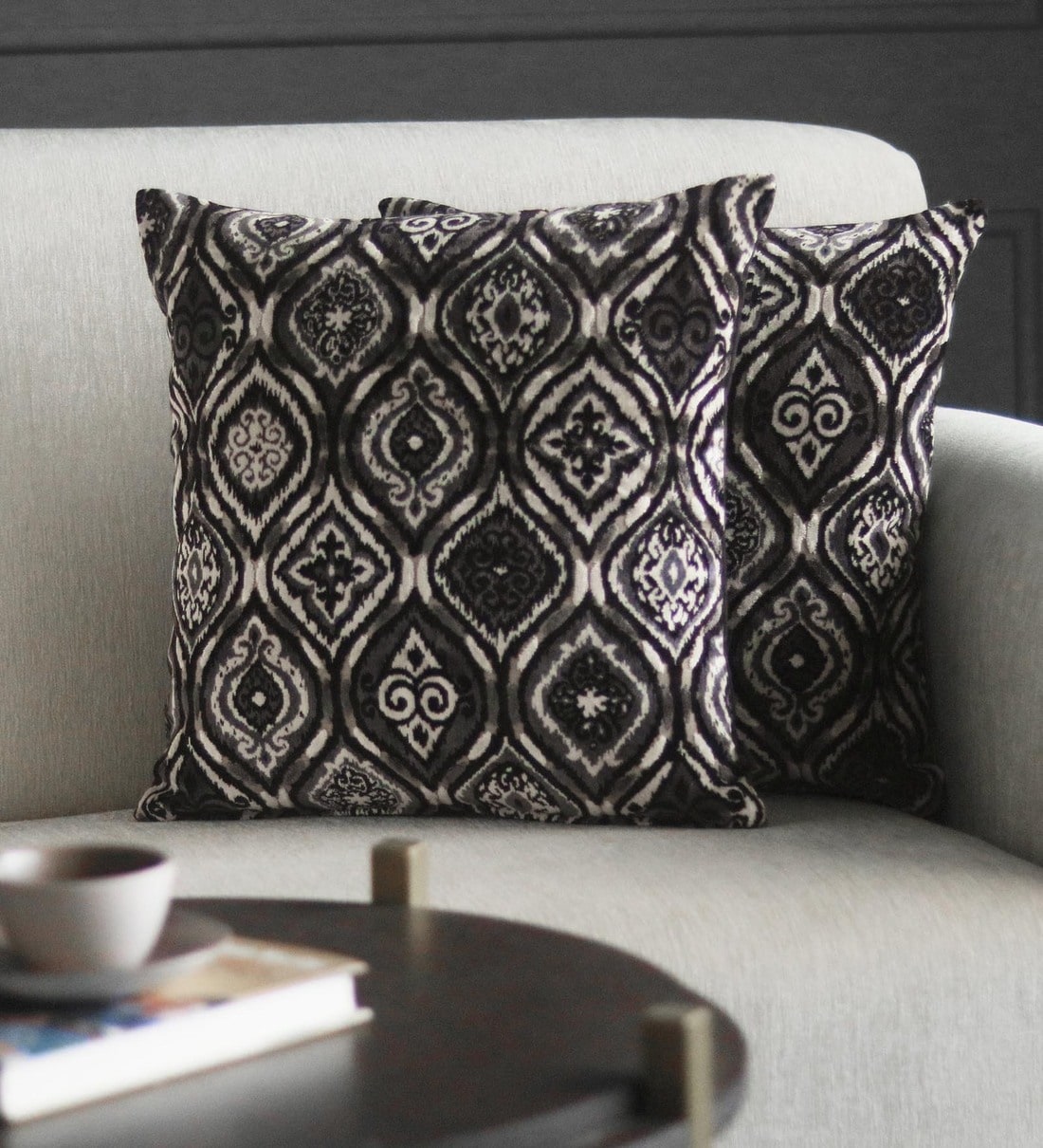 Buy Black Traditional Poly Viscose 16 x 16 Inches Cushion Covers (Set ...
