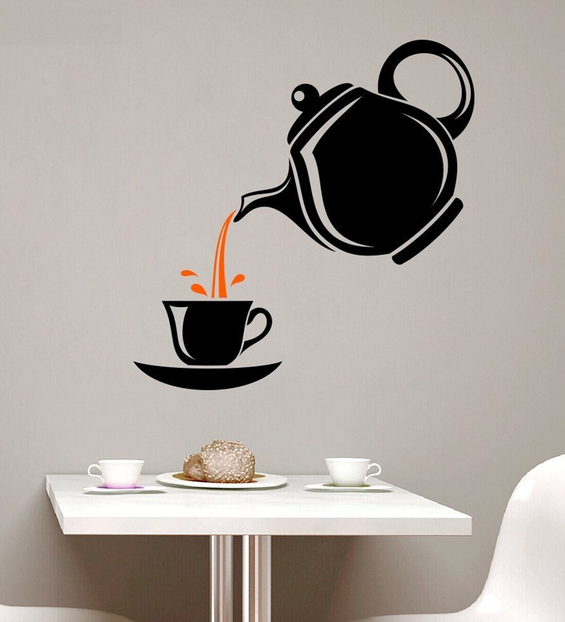 Buy Black PVC Vinyl A Cup of Tea Coffee Wall Sticker by Print Mantras ...