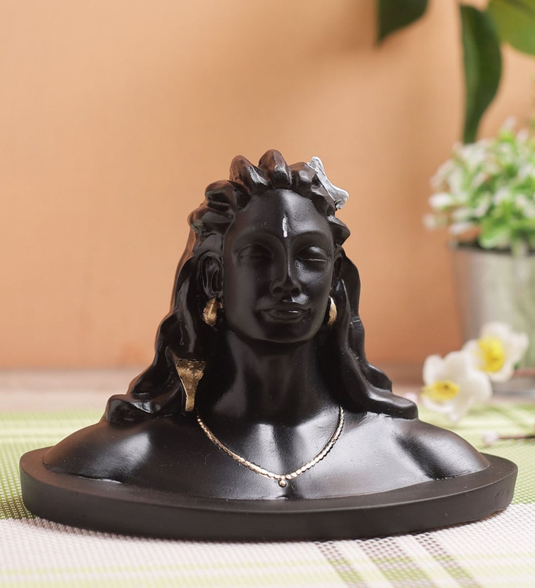 Buy Black Resin 6 Inch Lord Adiyogi Shiva Idol at 41% OFF by ...