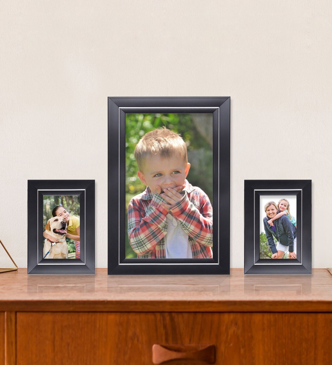 Buy Black Synthetic wood Set of 3 Table Photo Frame by Random at 6% OFF ...