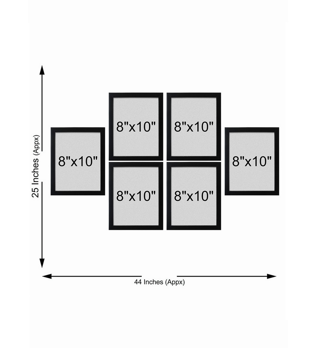 Buy Black Solid Wood Set Of 6 Individual Collage Photo Frames Online ...