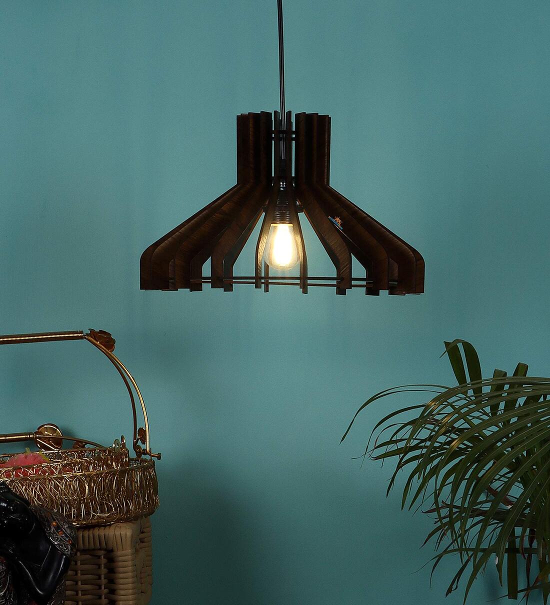 Buy Nathan Black Wood Hanging Light at 42% OFF by DecorativeRay | Pepperfry