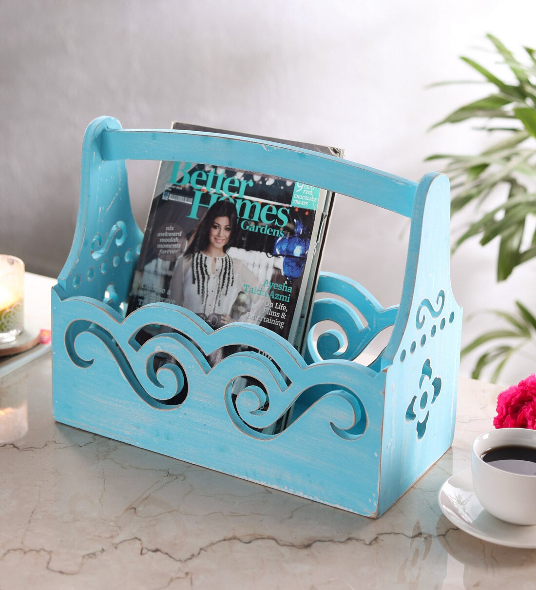 Buy Engineered Wood Adele In Blue Colour Magazine Rack at 31% OFF by ...