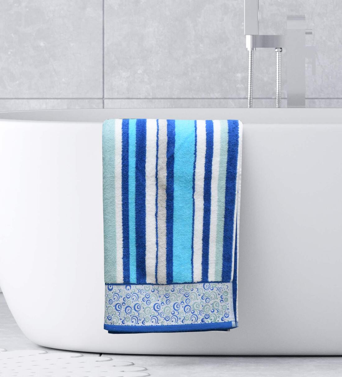 Buy Blue 500 GSM Cotton 3 Pieces Towel Set by Rangoli at 7% OFF by ...
