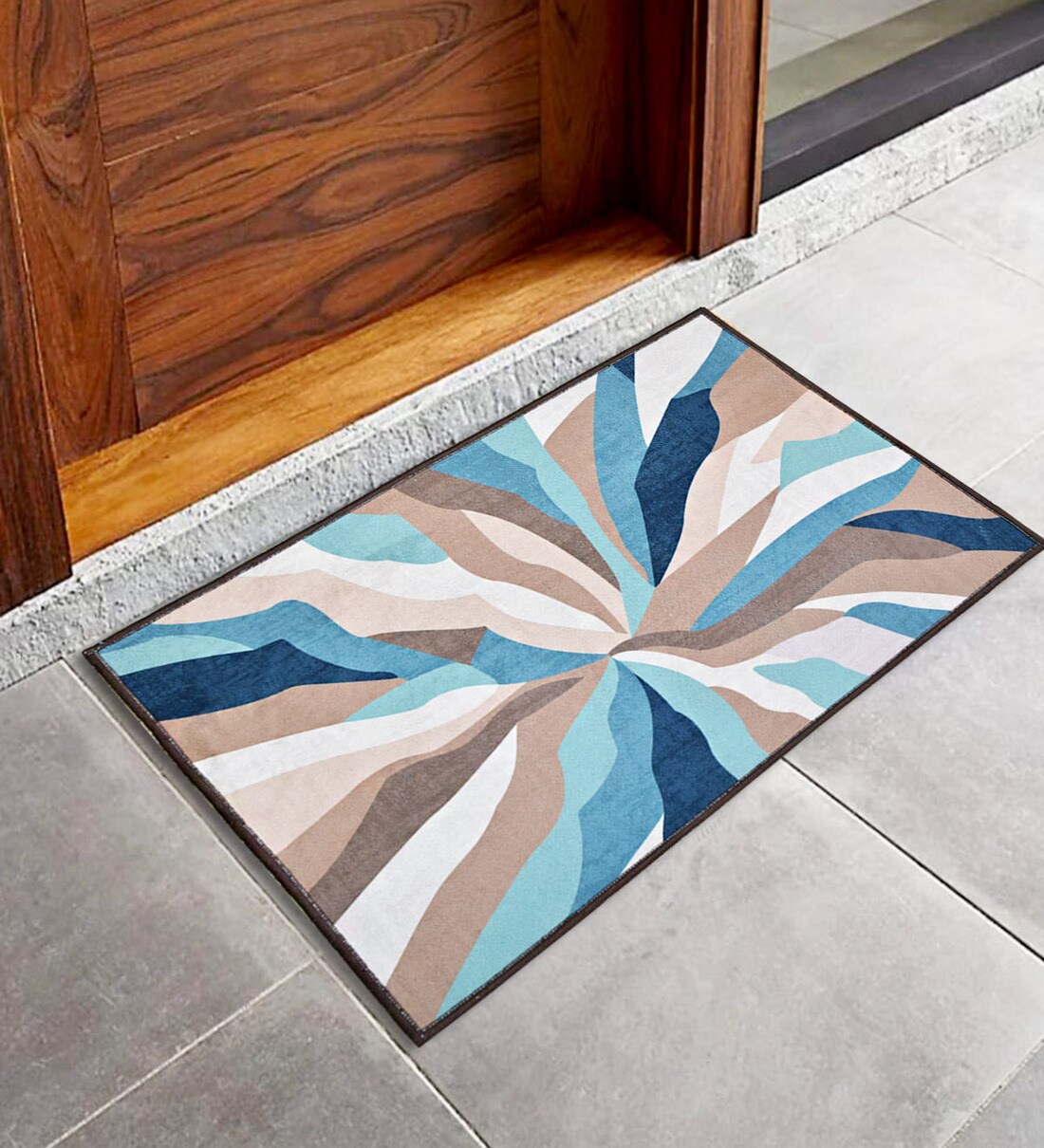 Buy Blue Abstract 24 x 16 Inches Anti Skid Door Mat By aloo U.S ...