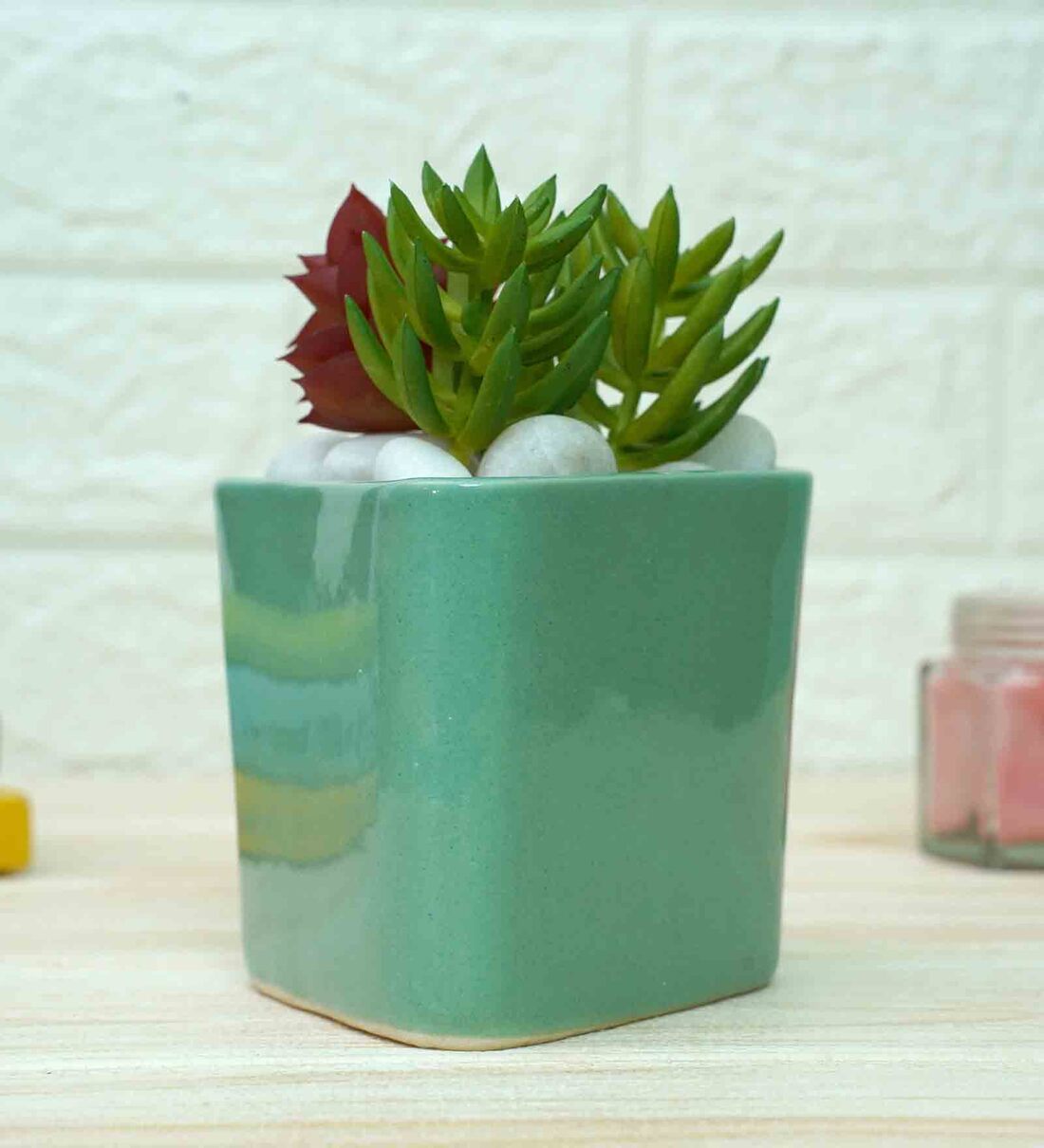 Buy Cyan Blue Ceramic Desk Pot at 9% OFF by Gold Dust | Pepperfry