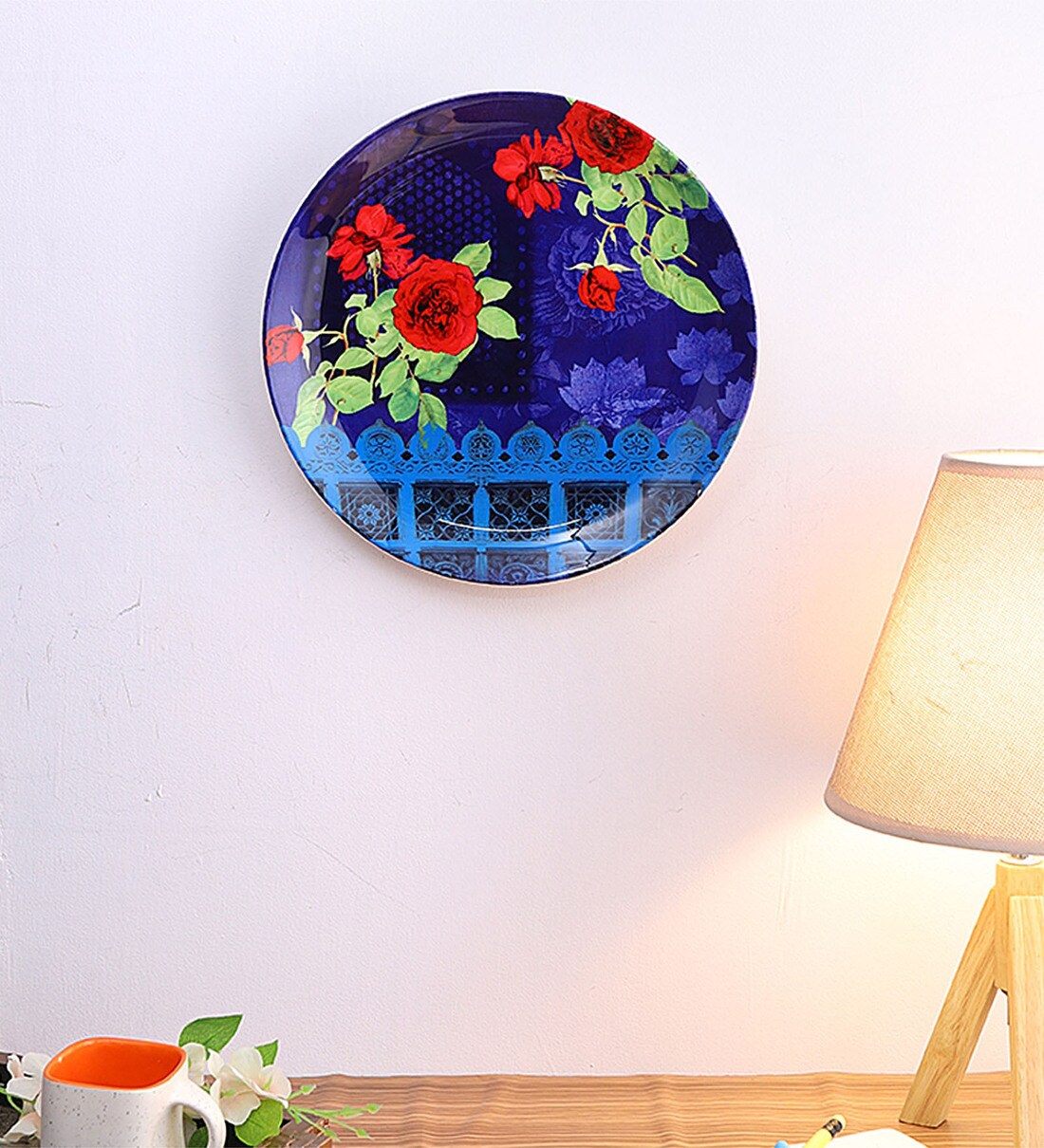 Buy Blue Ceramic Shubra Floral Decorative Plate at 22% OFF by M K ...