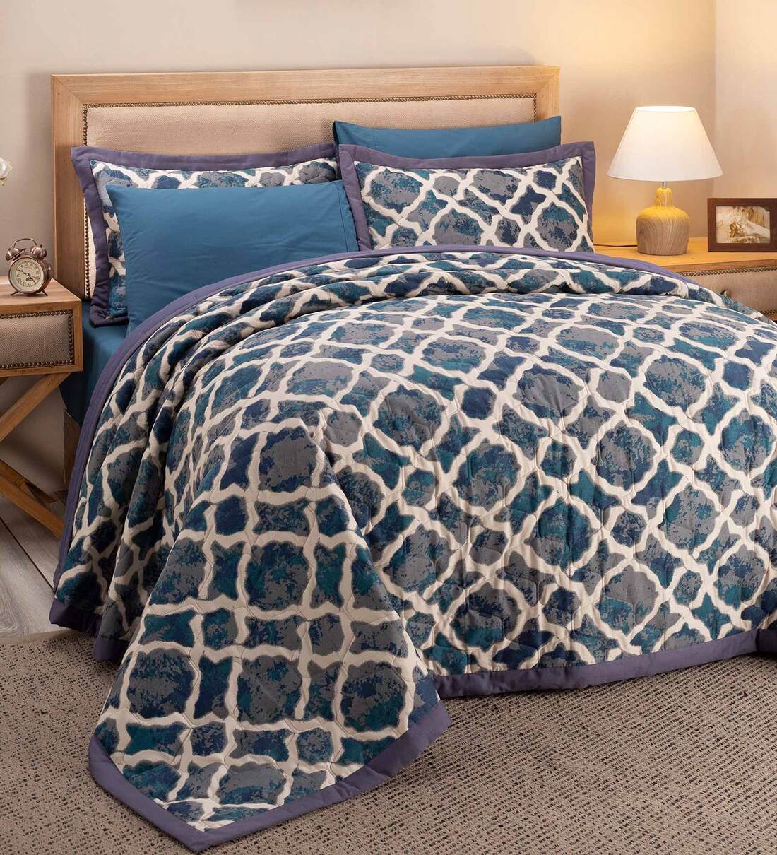 Buy Blue Cotton 300 AC Room Double Bed Quilt at 20% OFF by Maspar ...