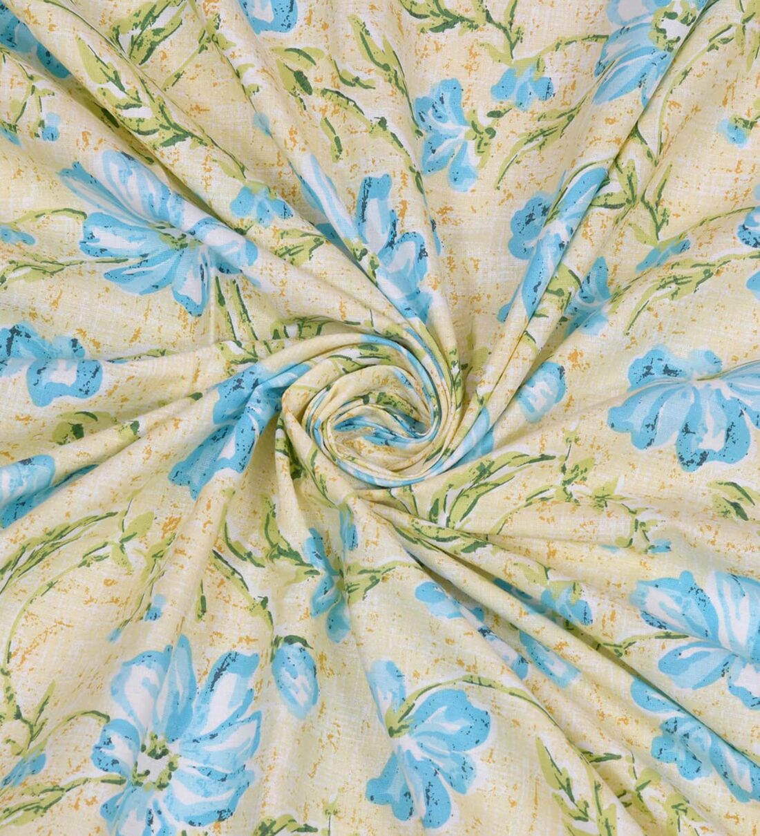 Buy Blue Floral 144 TC Cotton King Sized Bedsheet with 2 Pillow Covers ...