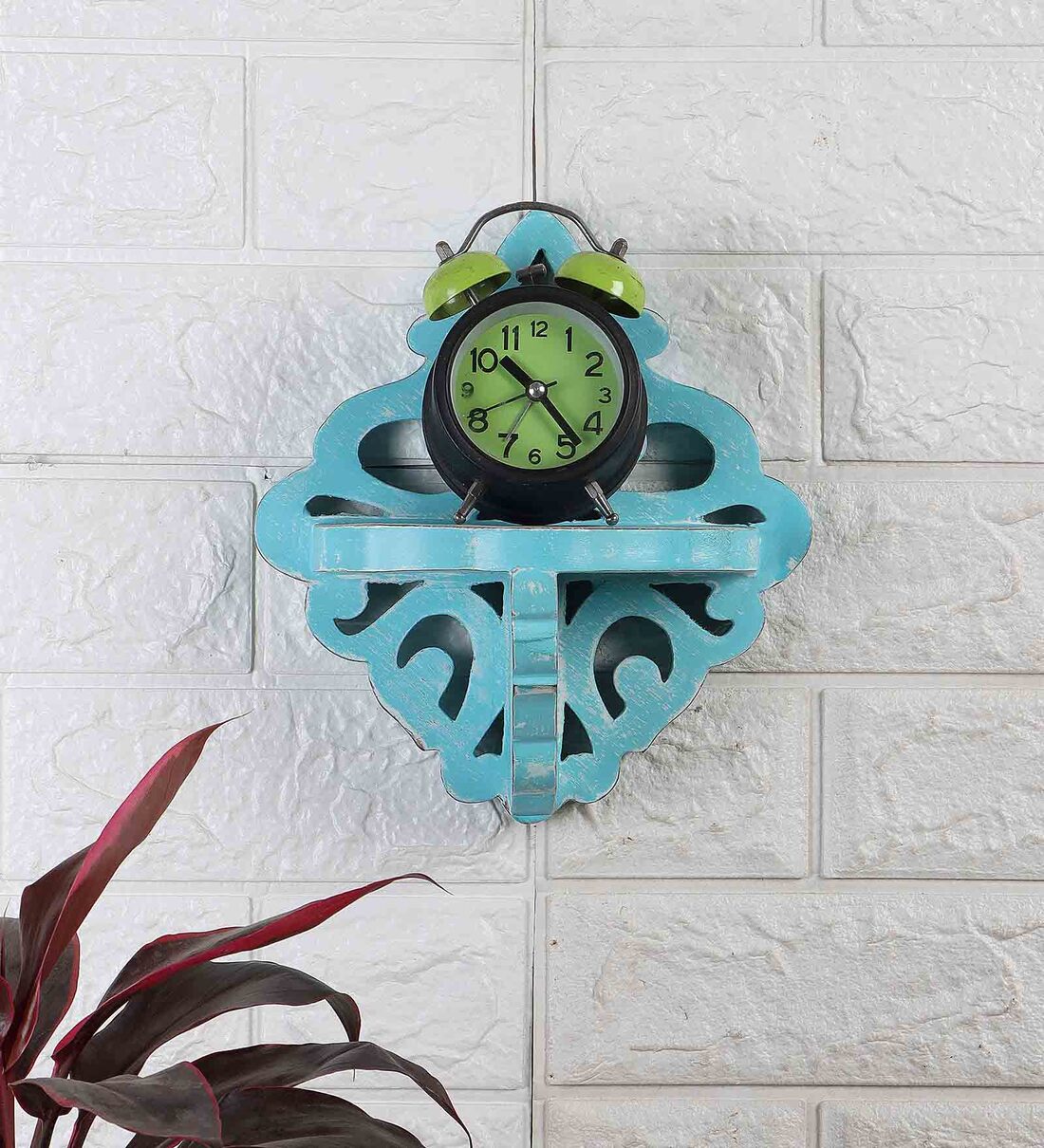 Buy Blue Handcrafted Solid Wood Traditional Wall Shelf at 6% OFF by The ...