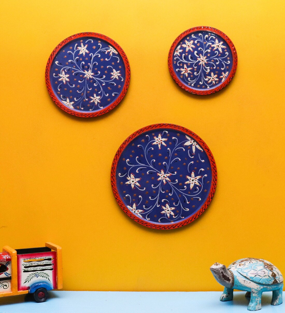 Buy Blue Mdf Forever Wooden Wall Decor Plates - Set Of 3 at 32% OFF by ...