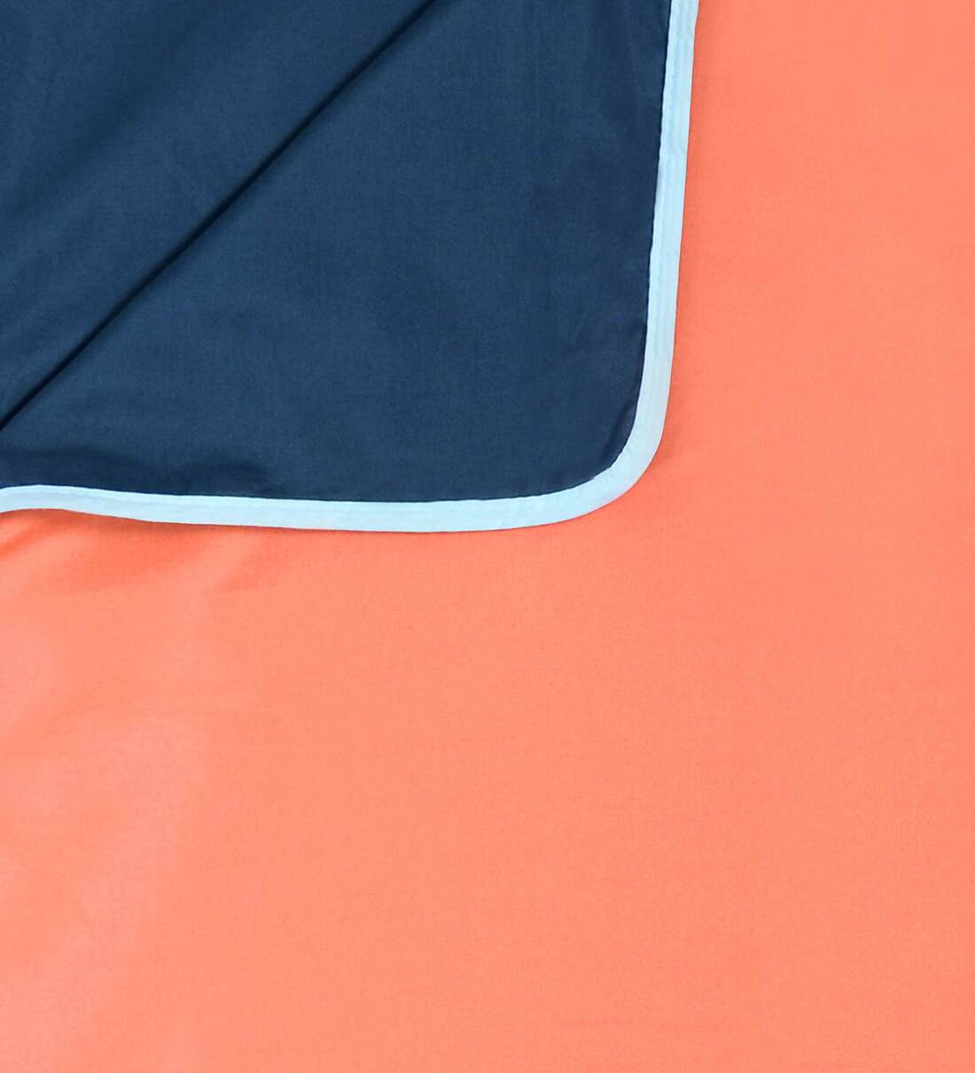 Buy Blue Solid Polyester 120 GSM Single Bed Reversible Dohar by Divine ...