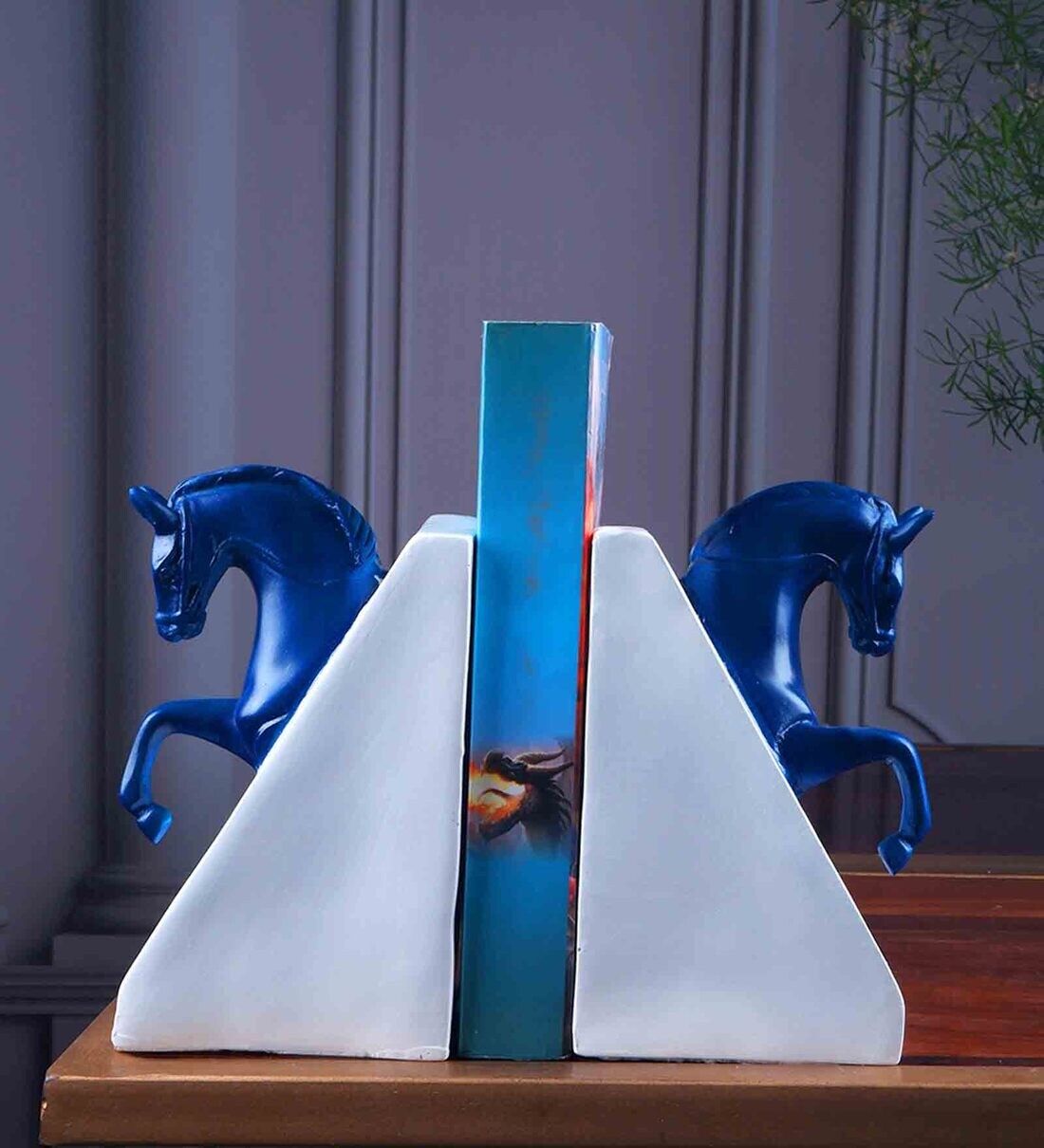 Buy Hores Blue Polyresin Bookend at 37% OFF by The White Ink Decor ...