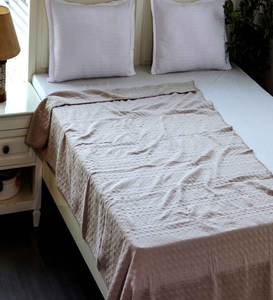 Buy Blue Polyster Solid 120 Gsm Single Bed Quilts By Pluchi at 100% OFF ...