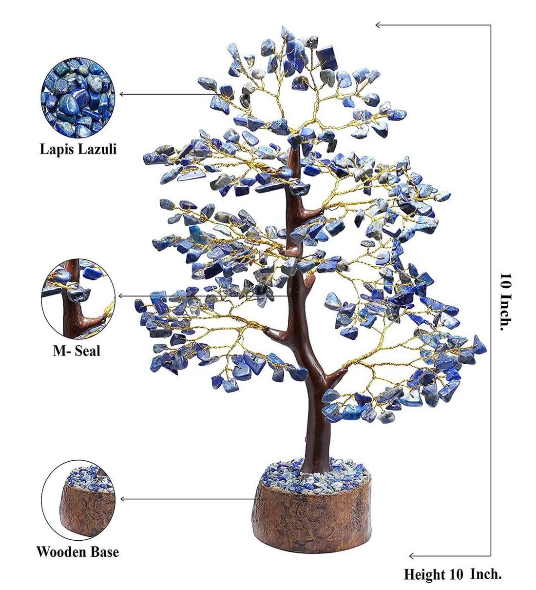 Buy Blue Quartz Stone Fortune Crystal Tree Showpiece by Muren Online ...