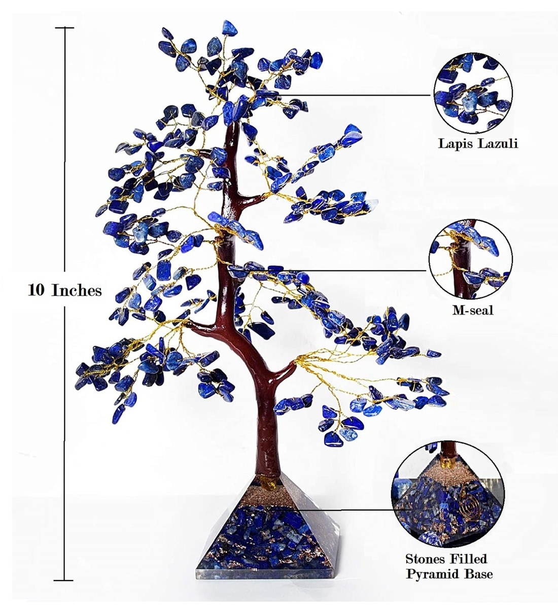 Buy Blue Quartz Stone Fortune Crystal Tree Showpiece by Muren Online ...